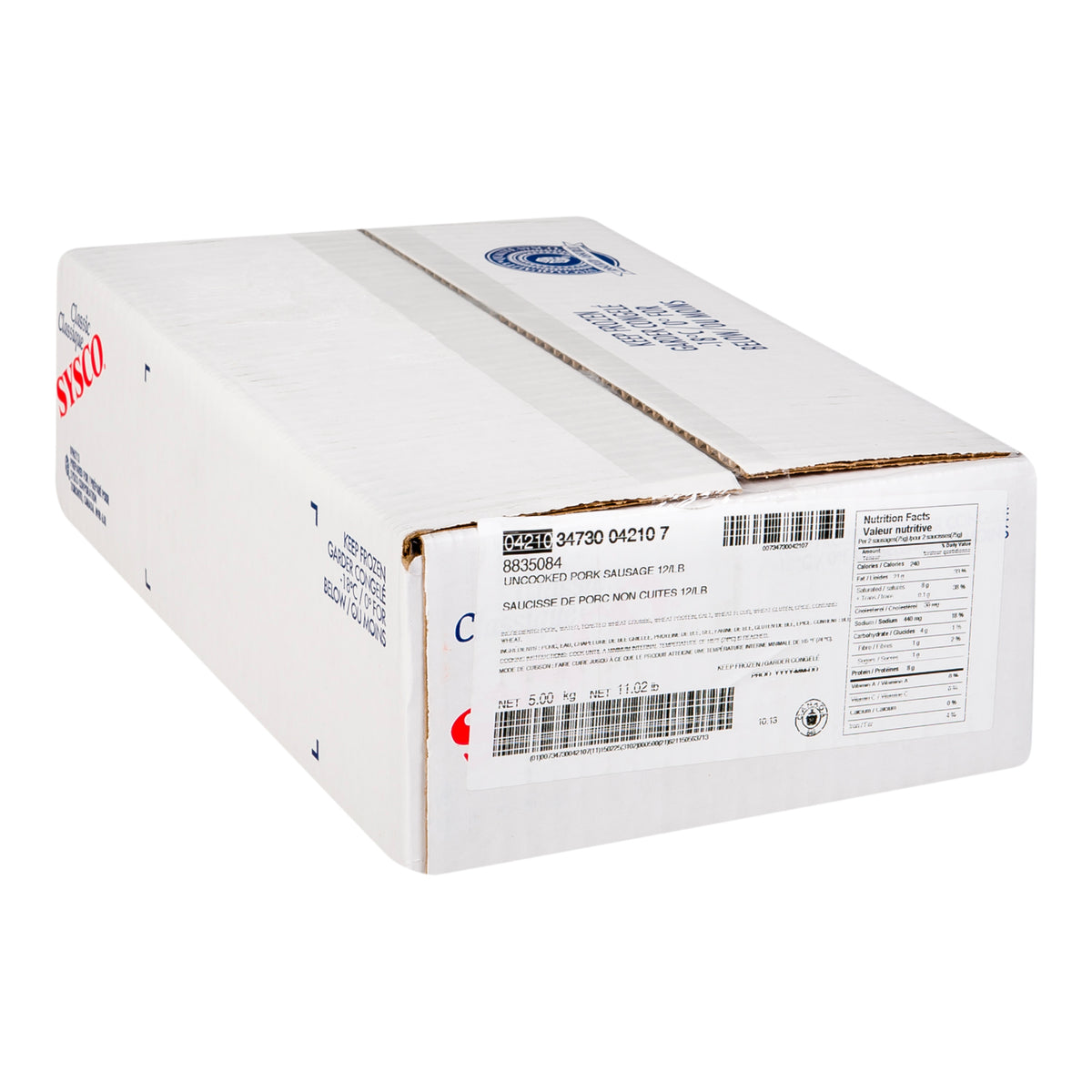 Sysco Classic Breakfast Sausage 5kg [$10.39/kg] [$4.71/lb]