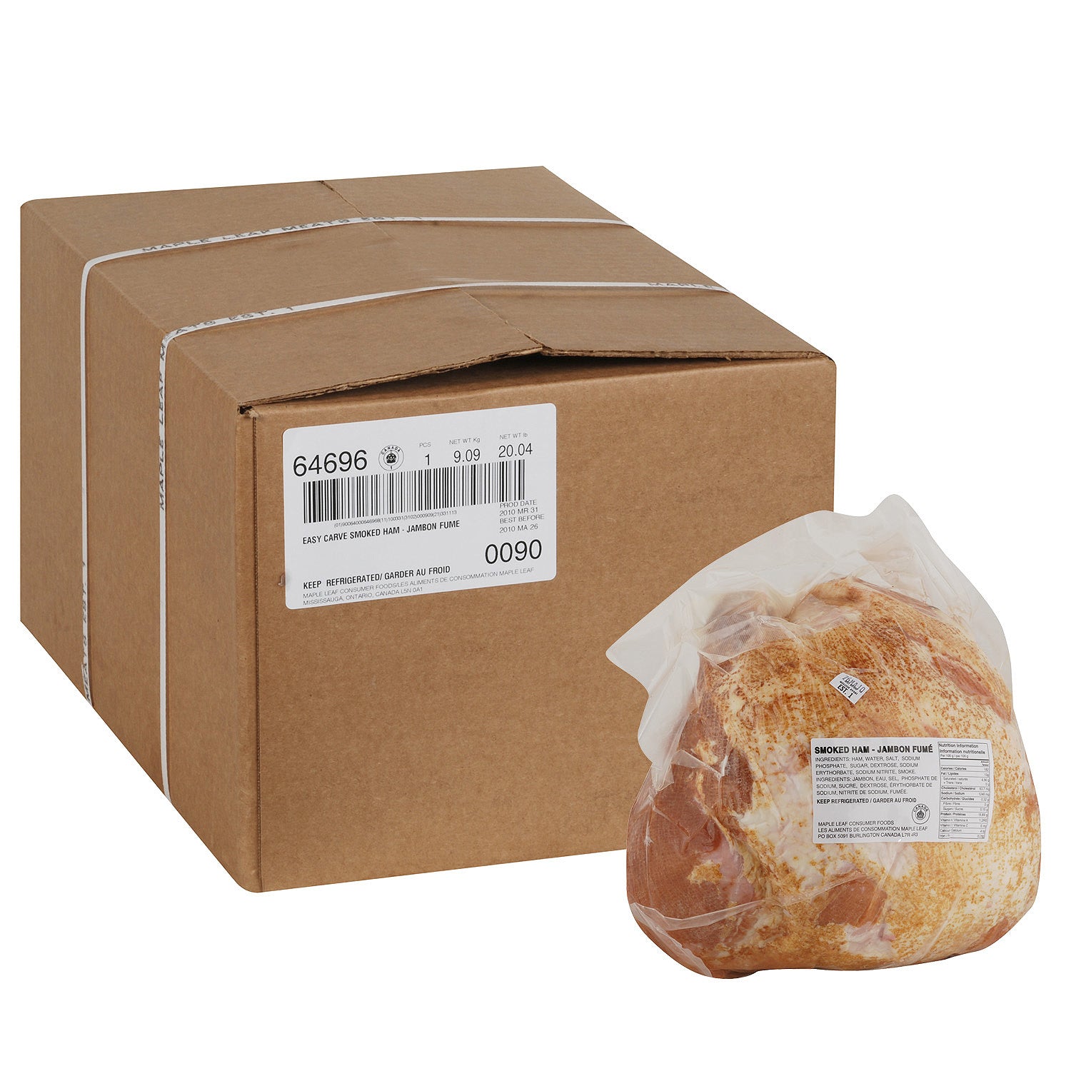 Burns Burns Easy Carve Bone In Smoked Ham Approx 8.8kgs [$14.87/kg]