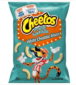 Cheetos White Cheddar Puffs 12x240g [$4.16/ea]
